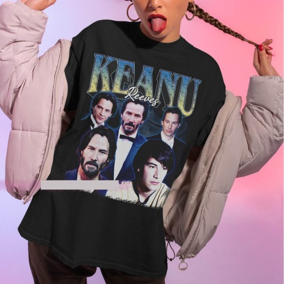 Tops | Keanu Reeves Cool Retro Rock Poster 7s 80s Rocker Design Style ...